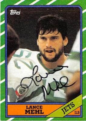 Lance Mehl autographed Football Card (New York Jets) 1986 Topps #108 | eBay