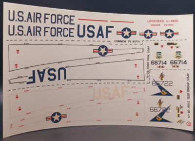 Airfix | No. 9 04028 | 1:72 Lockheed U-2B/D Decals | eBay