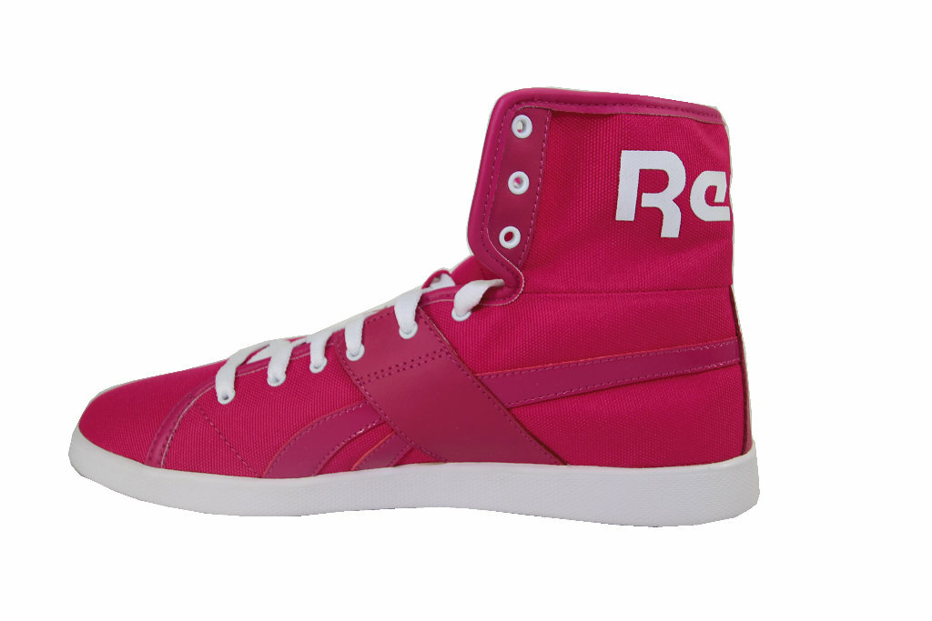 Reebok Women's Top Down Pink Hi Top Canvas Fashion Sneakers Size 8.5 M ...
