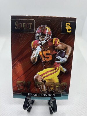 2022 Select Draft Picks Drake London En Fuego Rookie #EN-DL Atlanta ...