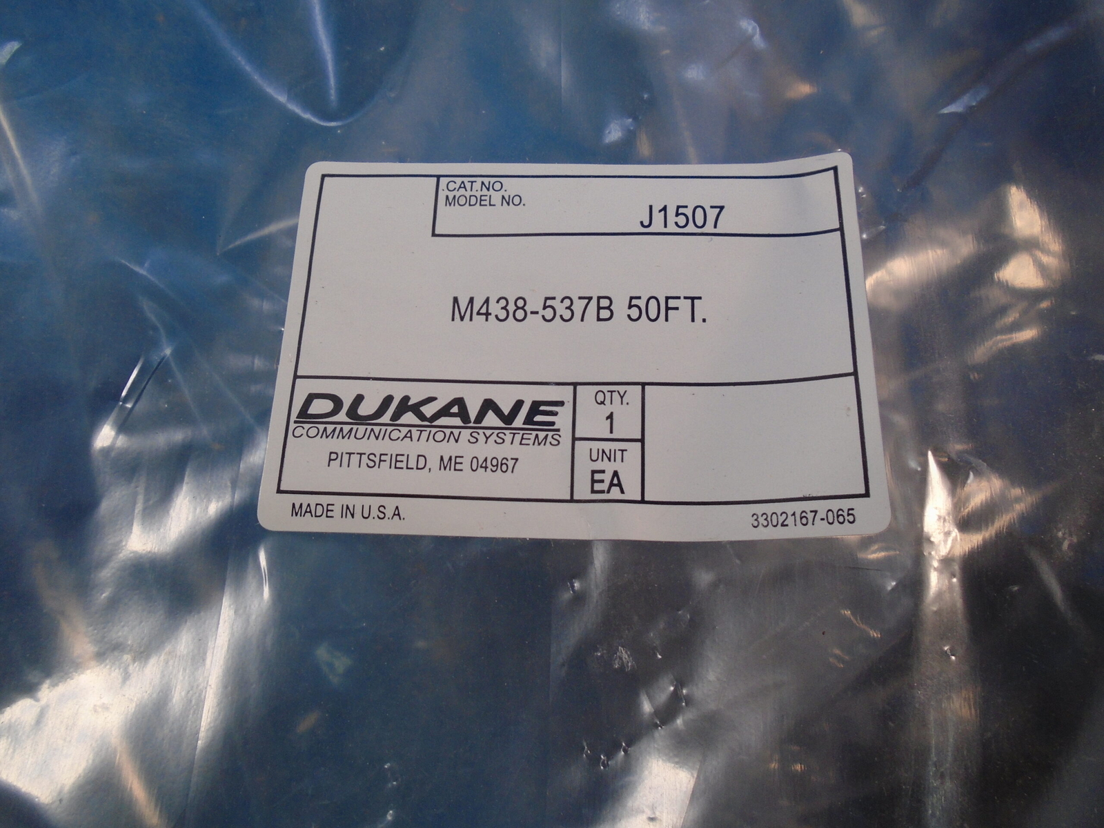 LOT OF 2 NIB DUKANE COMMUNICATION SYSTEMS CORD CABLE J1507 M438-537B ...