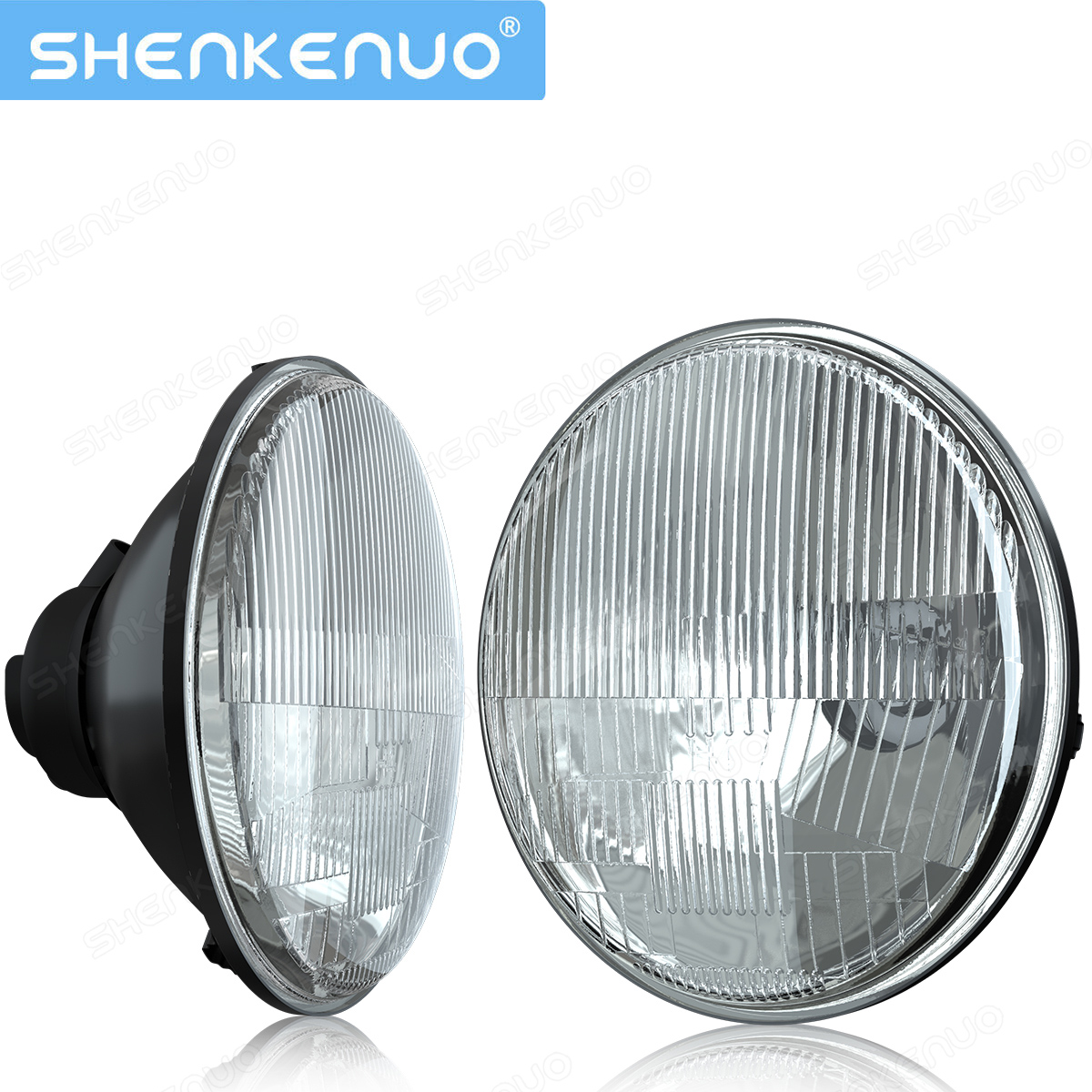 7 Inch LED GLASS Headlight Round, ORIGINAL CLASSIC LOOK conversion ...