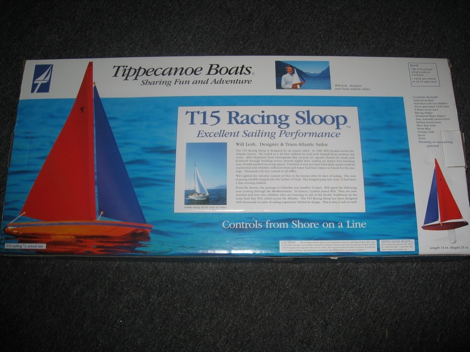 Tippecanoe Boat Kit Model T15 Racing Sloop Sailboat Assembly Kit Line ...
