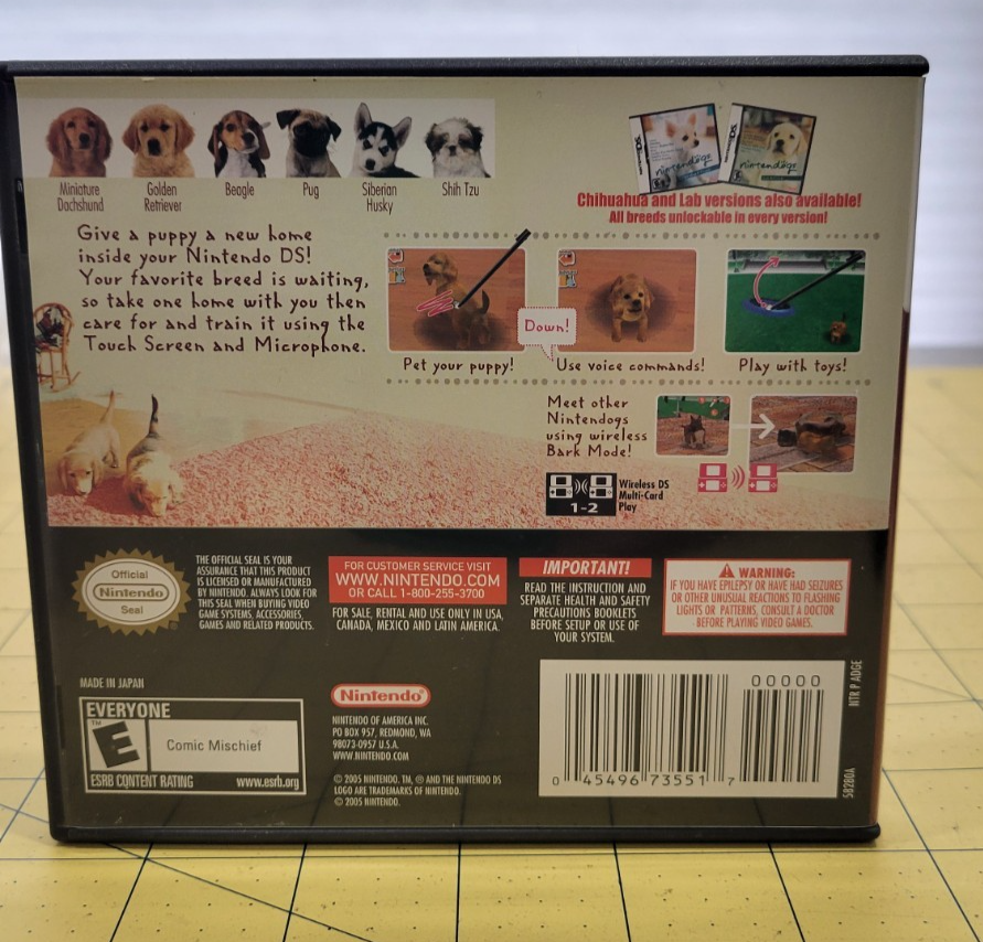 Nintendo DS case for Nintendogs Dacshund + Friends game REPLACEMENT ...