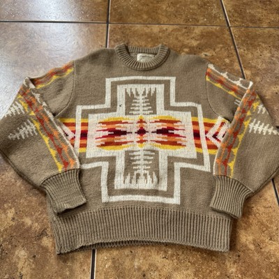 Vintage 70s Pendleton Chief Joseph Wool Aztec Print Sweater Crewneck ...
