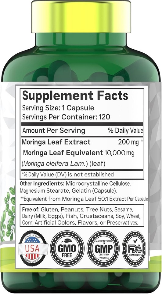 Rosabella Moringa Powder Capsule 10000 of Pure Nutrient-Rich Moringa ...