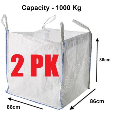 One Ton Bulk Bag Builders Sack Large Rubble Heavy Duty Dumpy Bag (2 ...