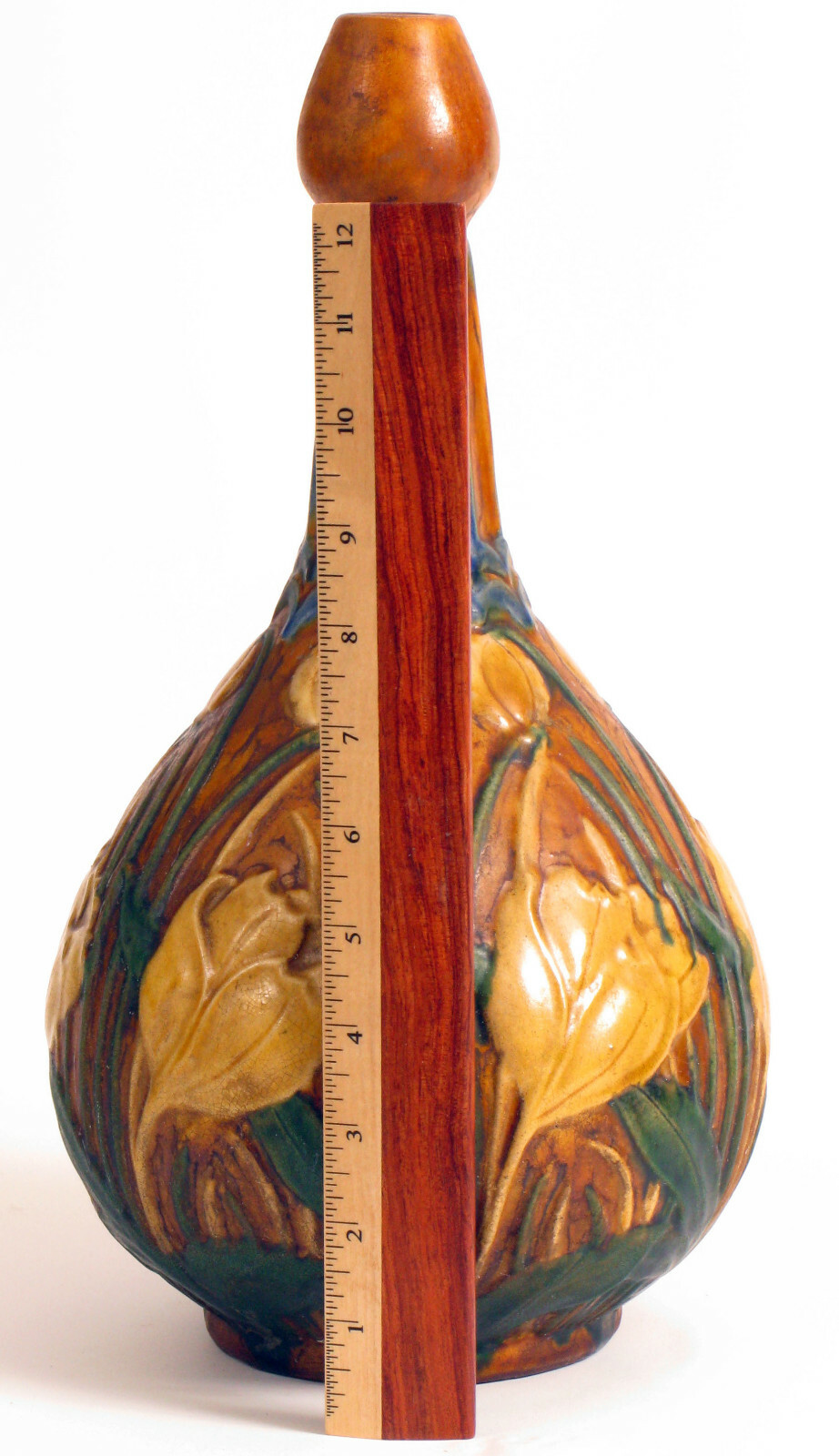 ANTIQUE TULIPS BOTTLE VASE WARDLE ART POTTERY ENGLAND BY FREDERICK ...