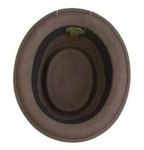 SCALA * MENS GREY WOOL PORK PIE HAT * L * NEW ROCKY CRUSHABLE DRESS ...