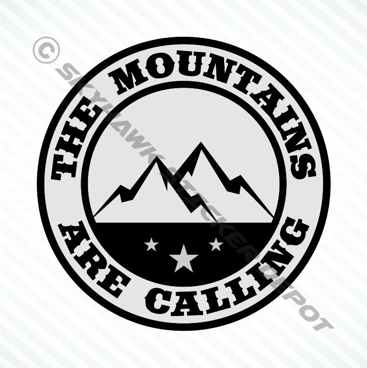 Mountains Are Calling Bumper Sticker Vinyl Decal Car Decal Truck Hiking ...