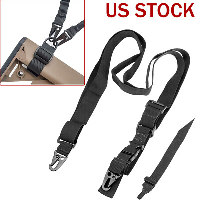 Nylon Tactical Three Point Rifle Gun Sling Strap Bungee Adjustable ...