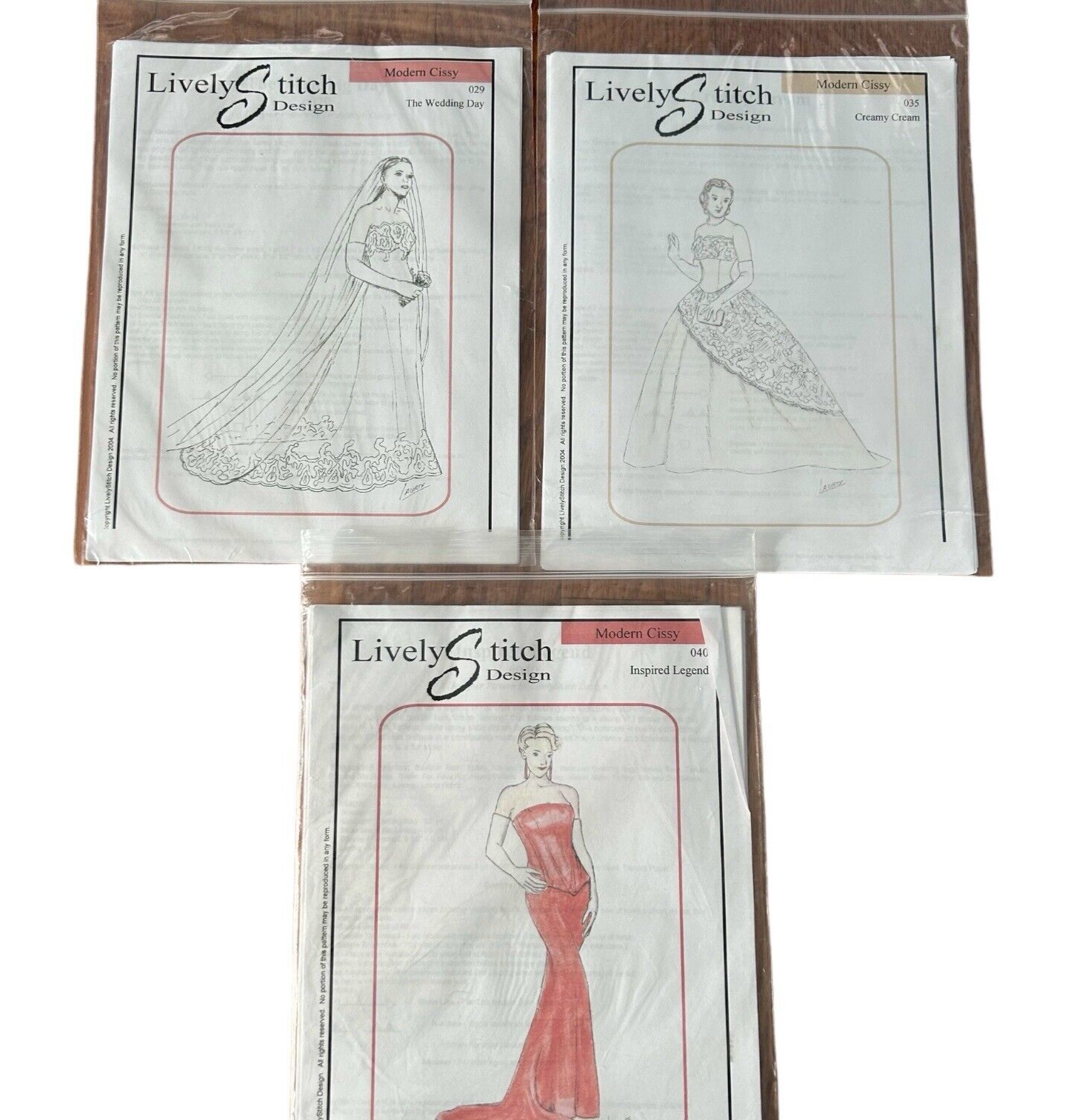 Lively Stitch Design Modern Cissy Lot of 3 UNCUT Patterns Wedding ...