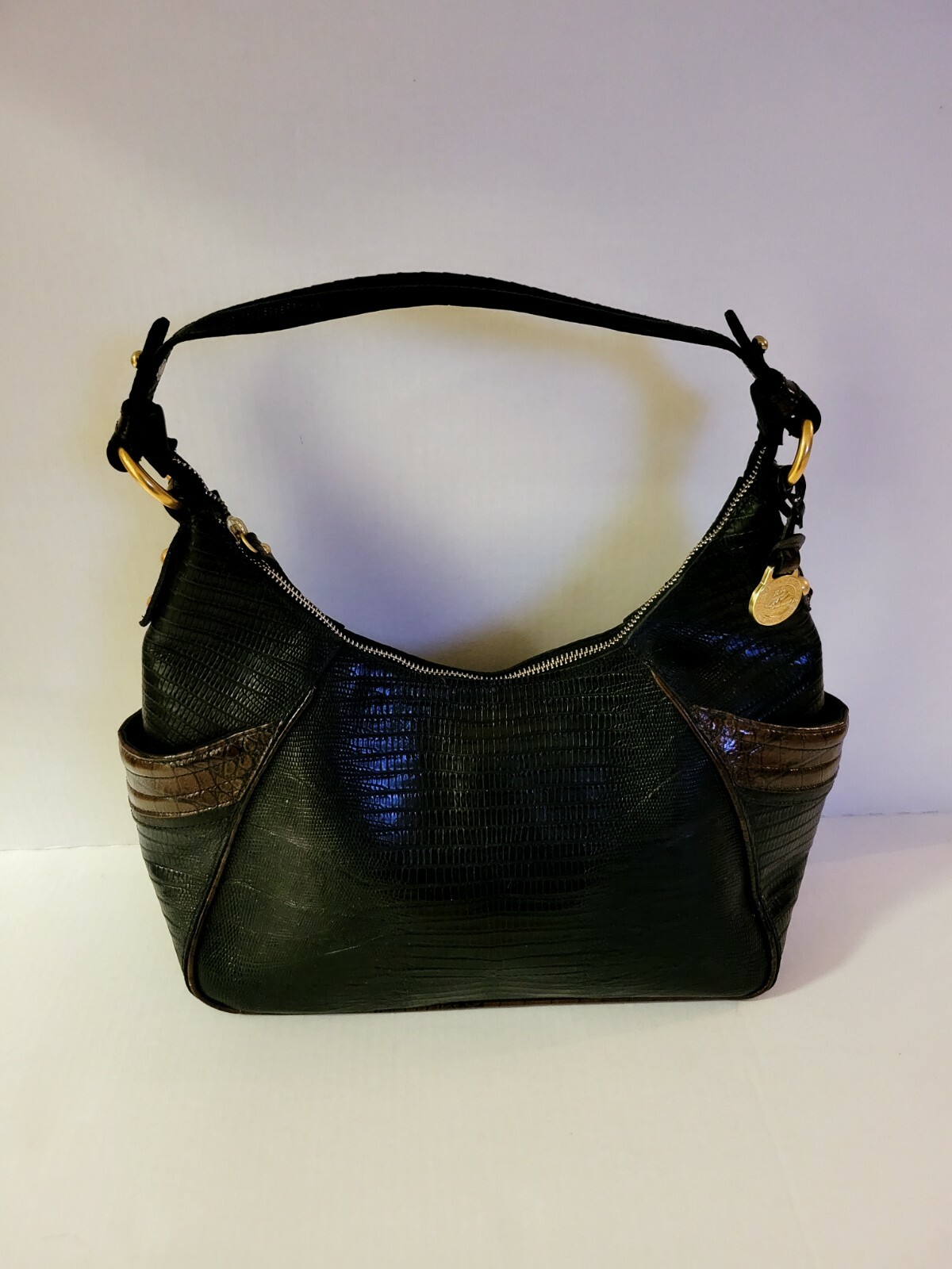 Brahmin Black Leather Shoulder Bag - Gem