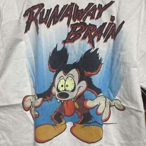 The Disney Store 90s Vtg T-shirt RUNAWAY BRAIN Mickey Mouse Print Men's ...