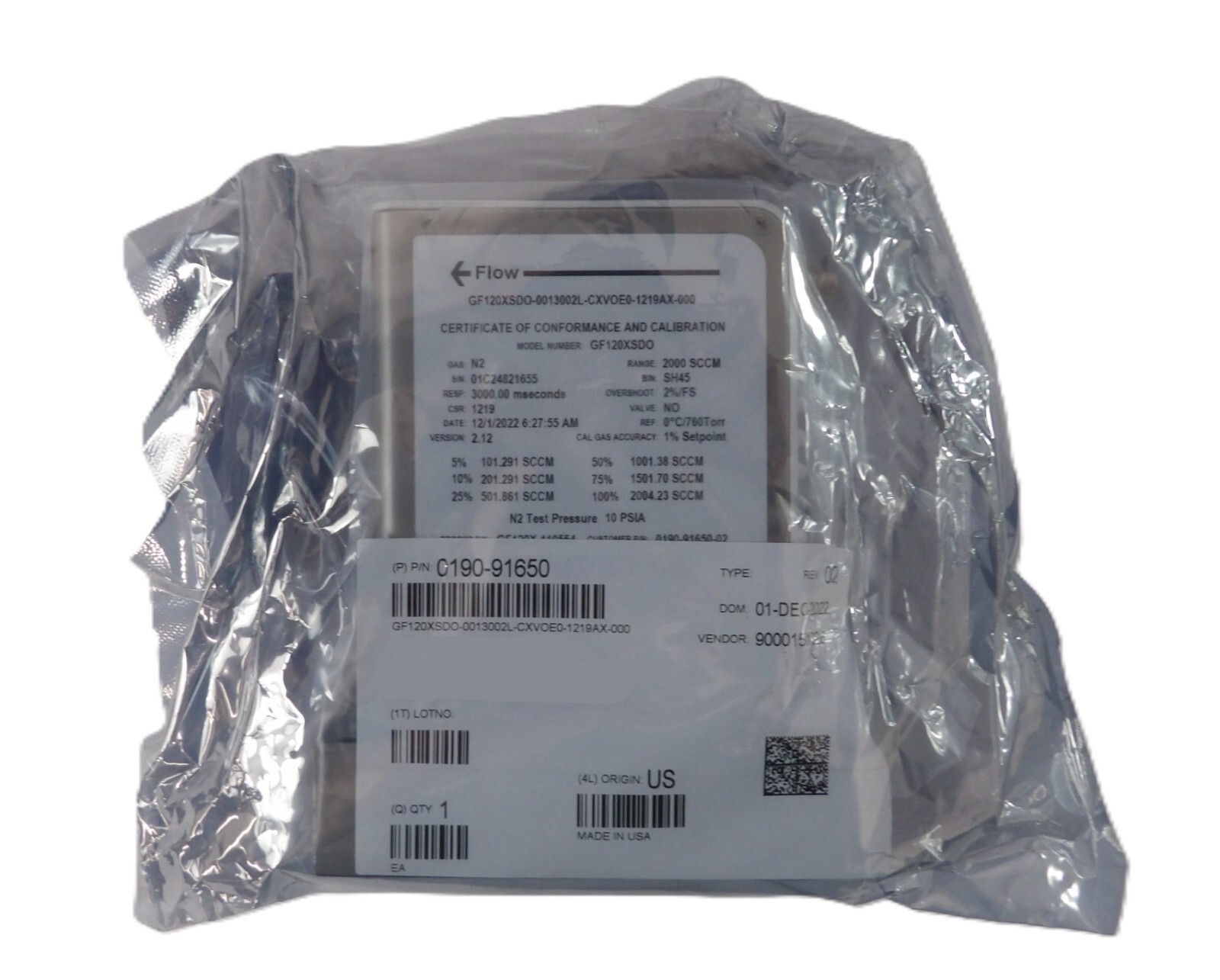 Brooks Instrument GF120X-110554 Mass Flow Controller MFC 2000 SCCM N2 New Spare | eBay