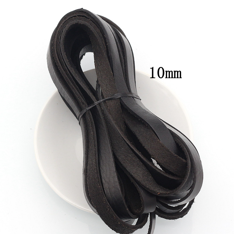 5M DIY Flat Real Genuine Leather Rope Cord Strap String First Layer ...