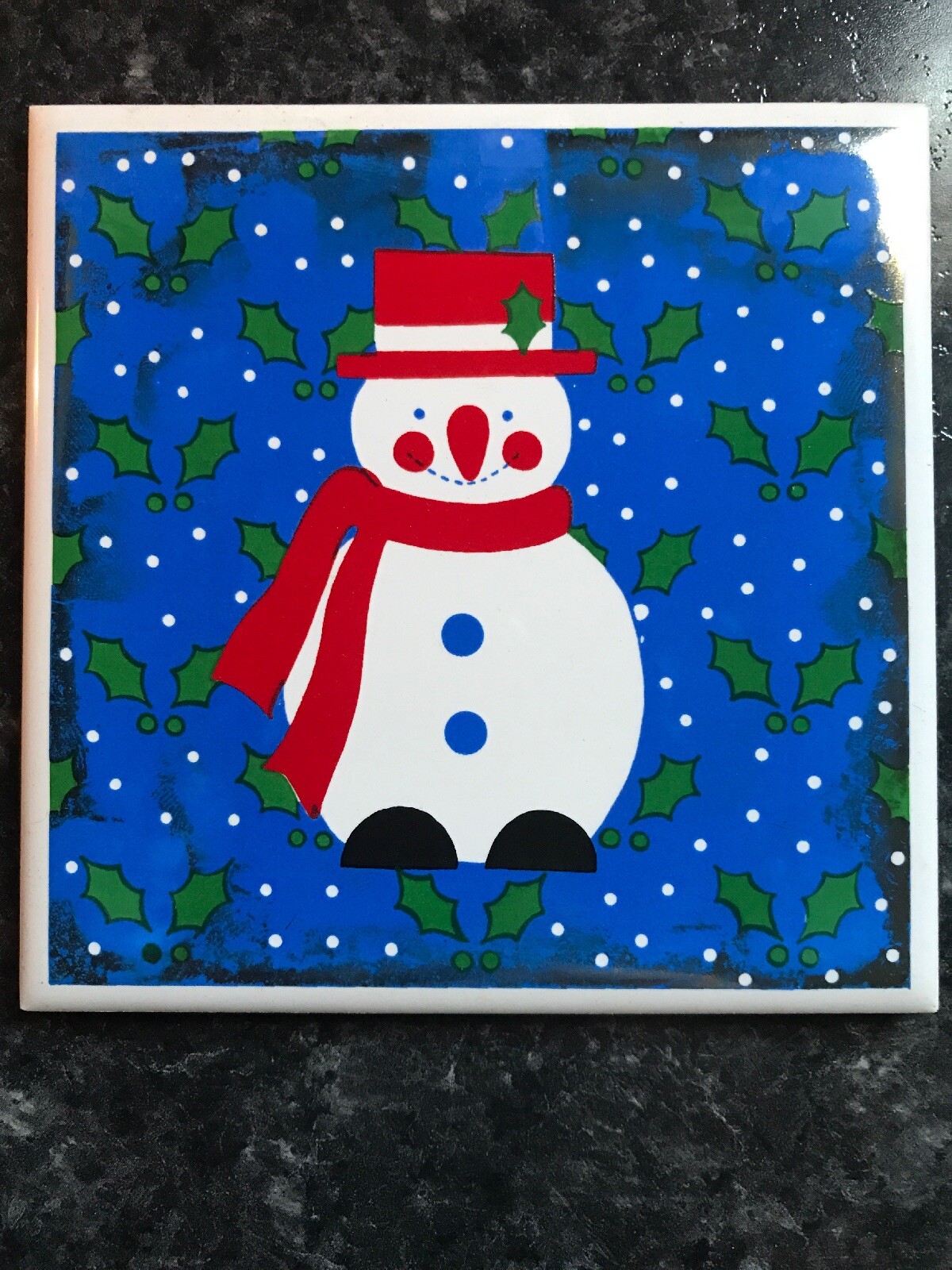 Ceramic Christmas Tile Hot Plate 4”x4” Snowman ☃️ | eBay