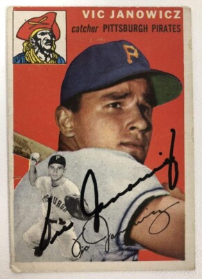 Vic Janowicz Signed Autographed 1954 Topps Baseball Card - Pittsburgh ...