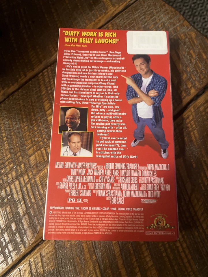 Dirty Work (1998) VHS Norm Macdonald BRAND NEW SEALED PG-13 Rated ...
