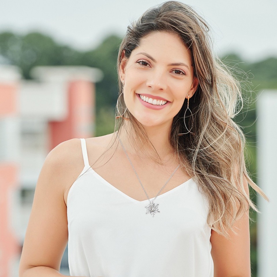 5 PCS Holiday Jewellery for Women Snowflake Pendant Necklace Girls ...