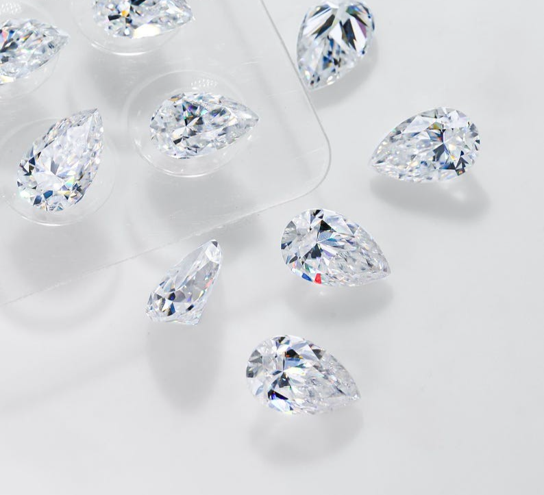 5x3 mm White Color Diamond VVS1 Pear Cut Good Quality Loose Gemstone ...