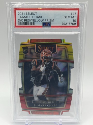 Ja'Marr Chase Bengals 2021 Select Red Yellow Prizm Die Cut Rookie Card ...