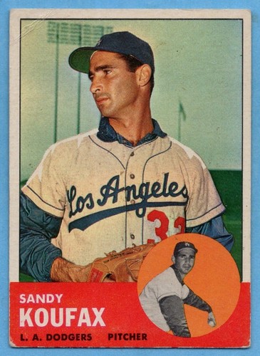1963 Topps #210 Sandy Koufax VG-VGEX CREASE Los Angeles Dodgers HOF ...