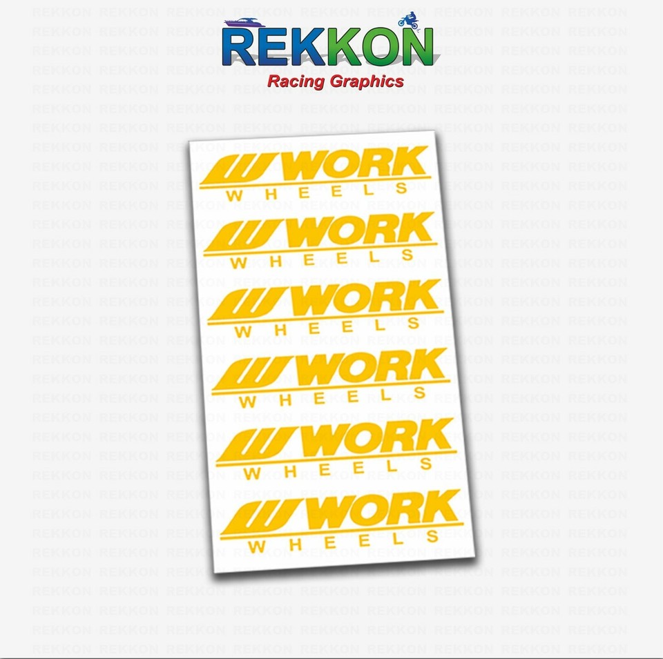 x6 3.5" 89mm Work Wheels Spoke Sticker Decal Alloy Rim Meister S1 kai ...