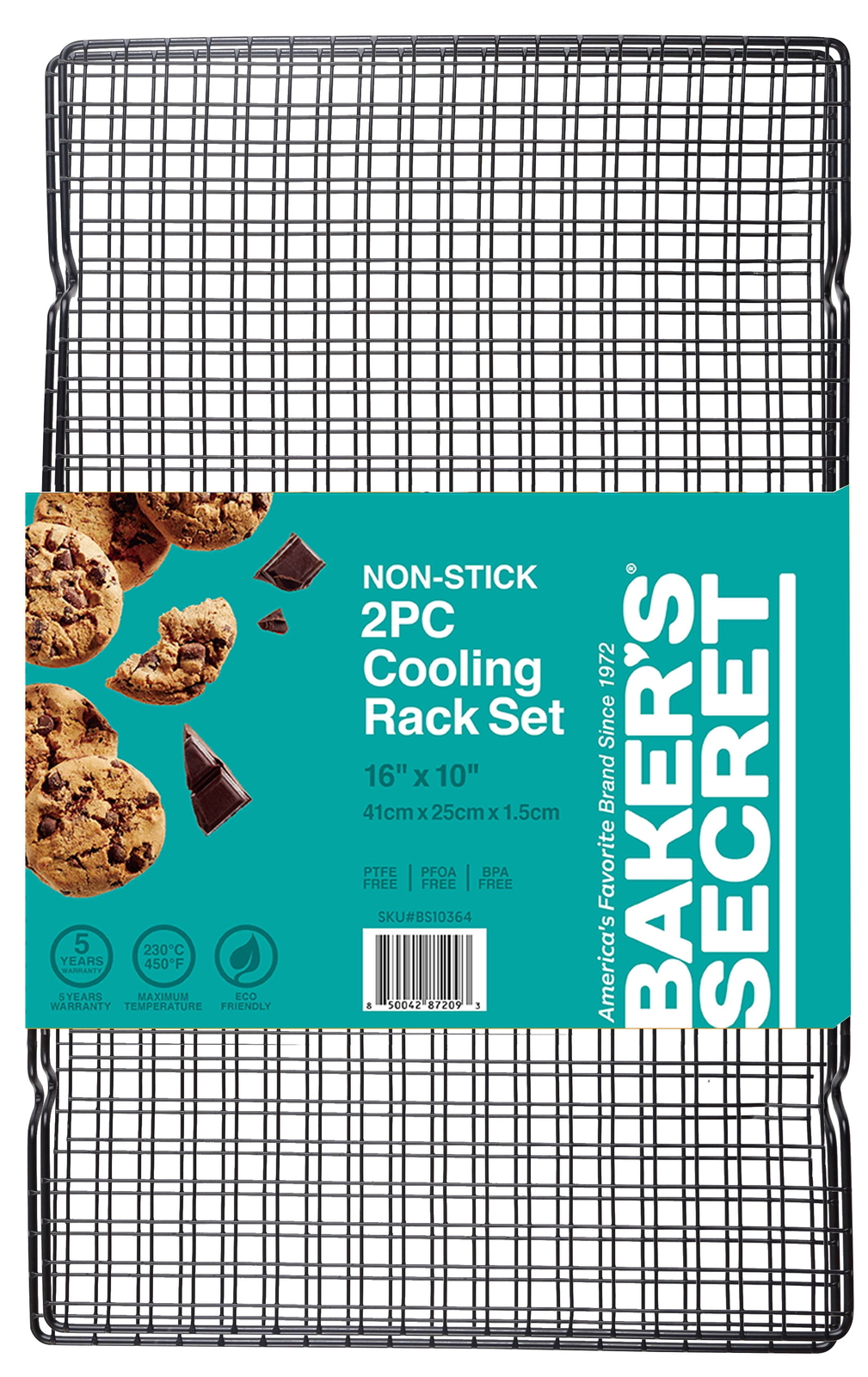 Nonstick 16" x 10" Stackable Carbon Steel Wire Cooling Racks (2 Count ...