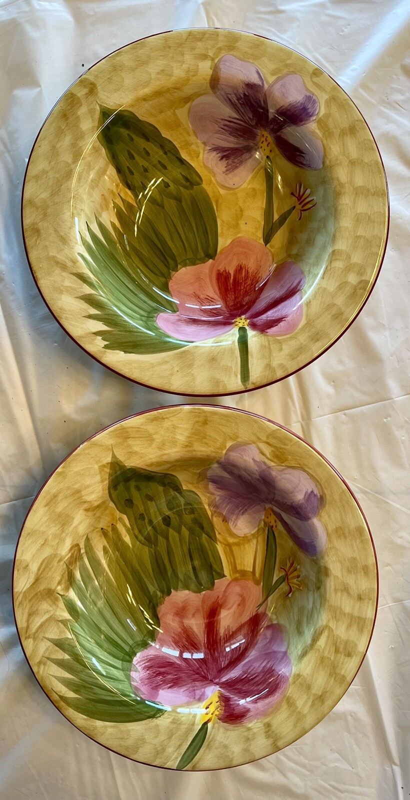 Laurie Gates Ware Set of 2 Soup Bowls Flower Design UNIQUE | eBay