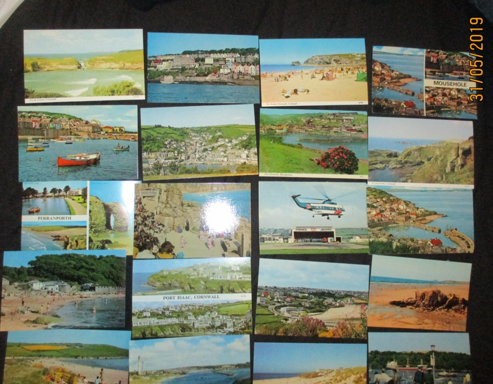 24 x unused Cornwall Postcards POLPERRO PAR FALMOUTH MOUSEHOLE MINACK ...