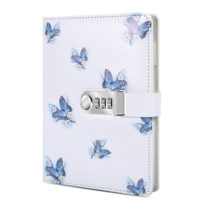 A5 Creative Password Journal with Lock PU Leather Diary with ...