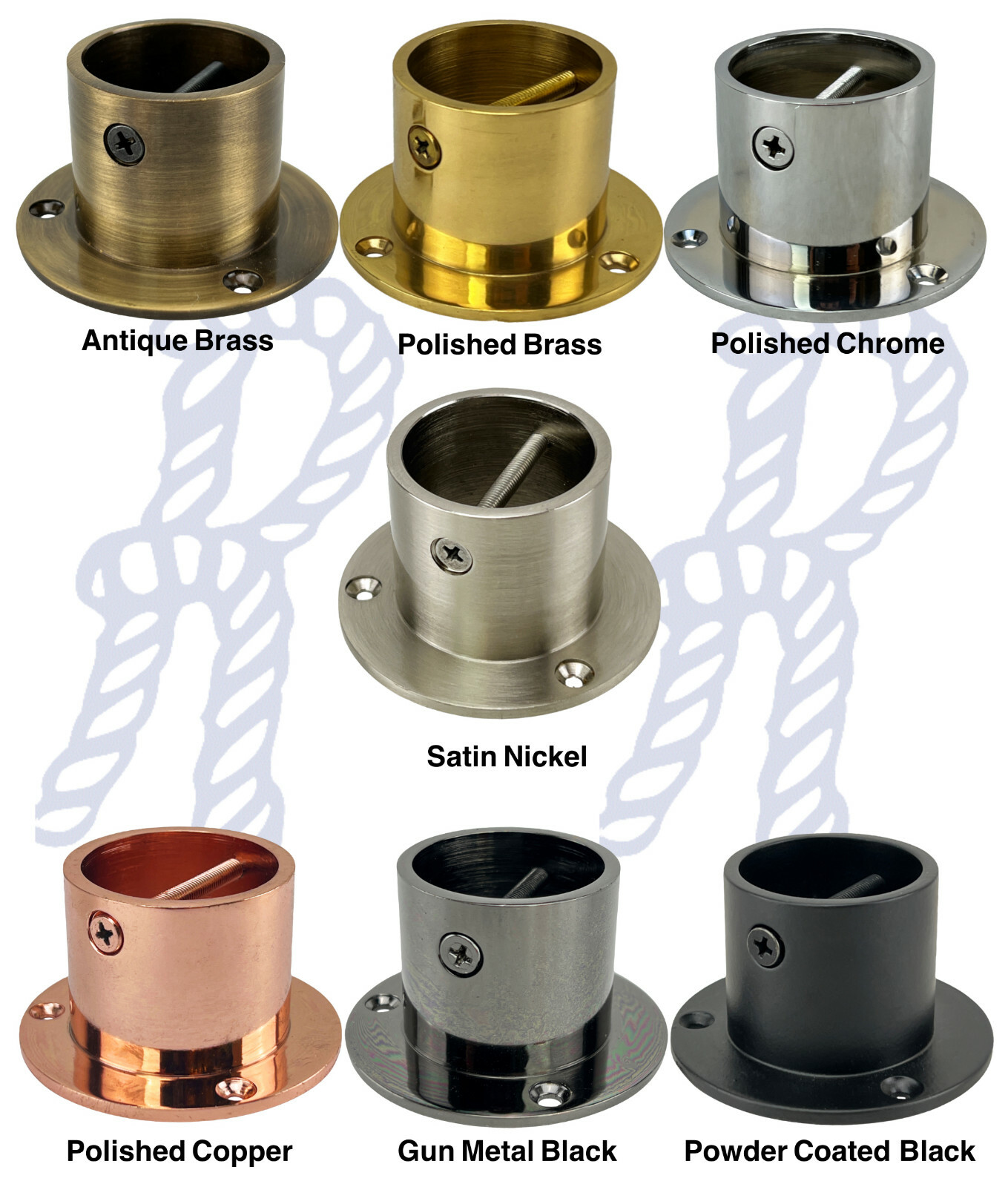 Gun Metal Black Decking Rope Cup End Ends Garden Outdoor Fence Fixing ...