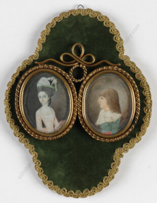 "Two miniature portraits from the family Barons von Palm", German ...
