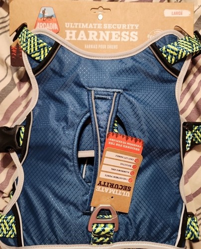 Arcadia Trail Ultimate Security Harness Blue/Yell Large 22-35" Neck 26 ...