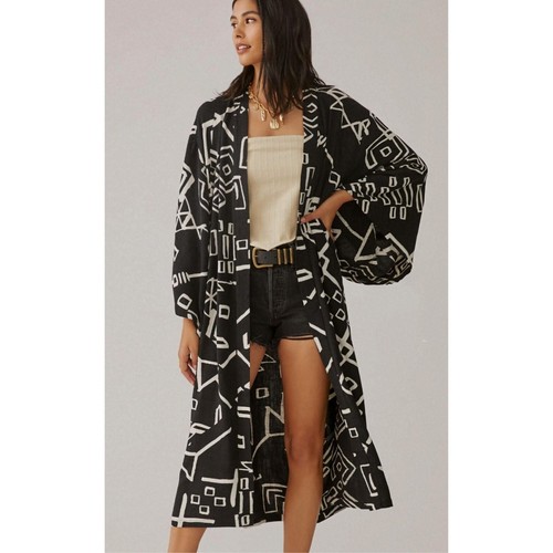 Anthropologie Long Sleeve Graphic Duster Cardigan, Size OS Geometric ...