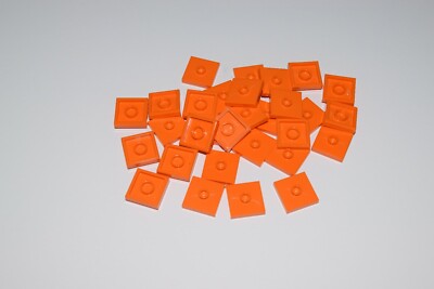 30 Lego Orange Plate 2x2 with Groove Center Stud (23893/87580) Lot 398 ...