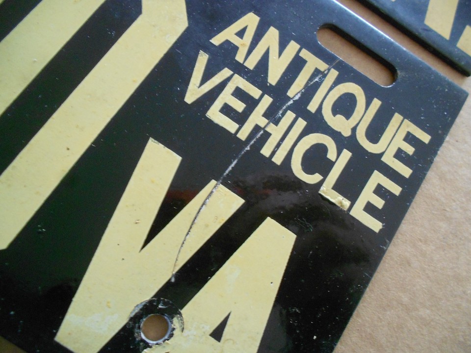 VA Antique Vehicle License Plate Pair 7690 Original Tag Virginia Small ...