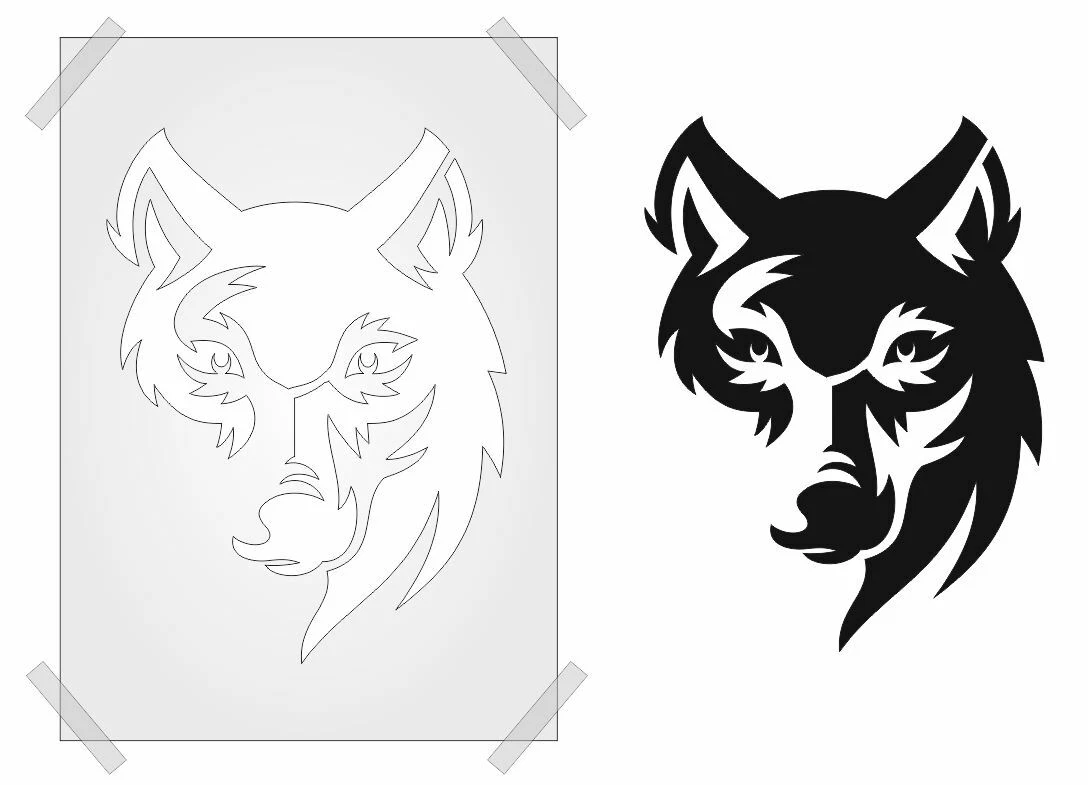 Wolf Face Outline