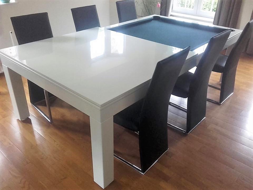 7' LUXURY CONVERTIBLE DINING POOL TABLE Billiard Dining Desk Fusion ...