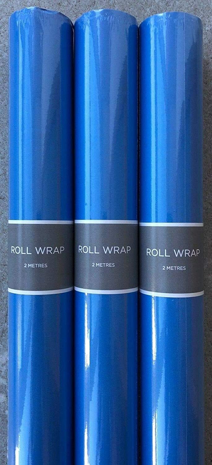 6M Hallmark Blue Wrapping Paper Rolls 3 x 2 metres rolls -Birthday/Any ...