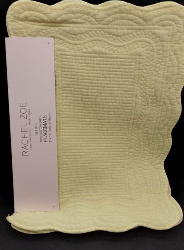 Rachel Zoe SCALLOPED QUILTED PLACEMATS CHARGER Reversible Yellow 13x 19 ...