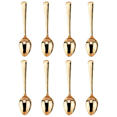 New Gold Plated Demitasse Spoon Set for 8 High Tea Coffee Demi Tasse ...