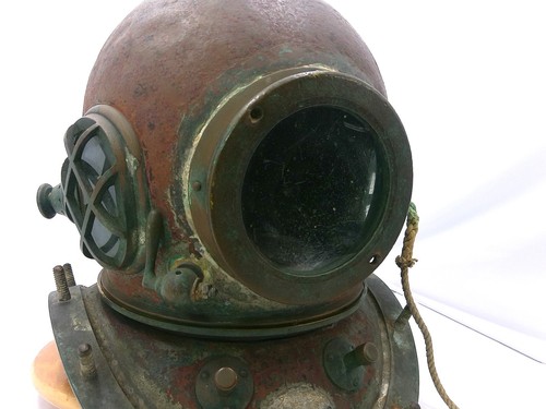 TOA Diving Divers Helmet Japanese Scuba Mask Brass Antique Vintage ...