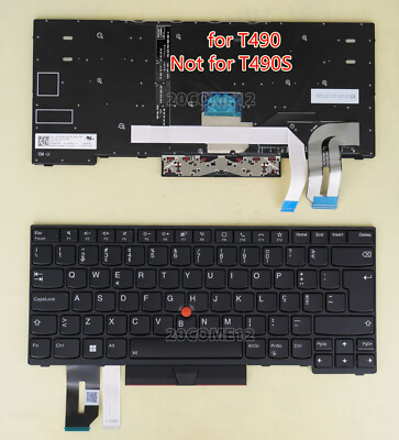 New for Lenovo Thinkpad T490 20RX 20Q9 20QH Keyboard Backlit Portuguese ...