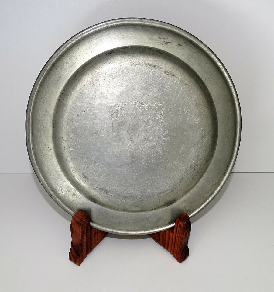 Antique European Pewter Plate Angel Marked | eBay