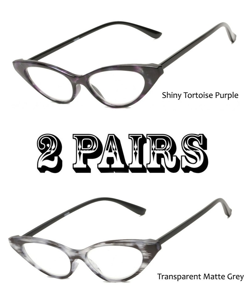 1 or 2 Pair(s) Retro Cat Eye Frame Reading Glasses (NOT BIFOCAL) Reader ...