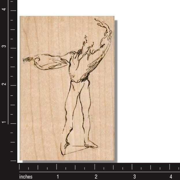 NEW Mounted Rubber Stamp, Ballet Dancer, Dance, Man Dancing Ballet ...