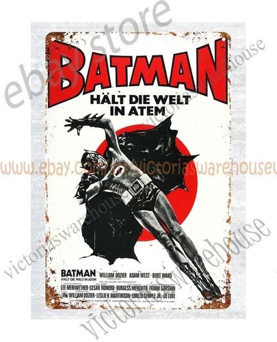 restaurant wall decor pub living 1966 BATMAN GERMAN MOVIE POSTER metal ...