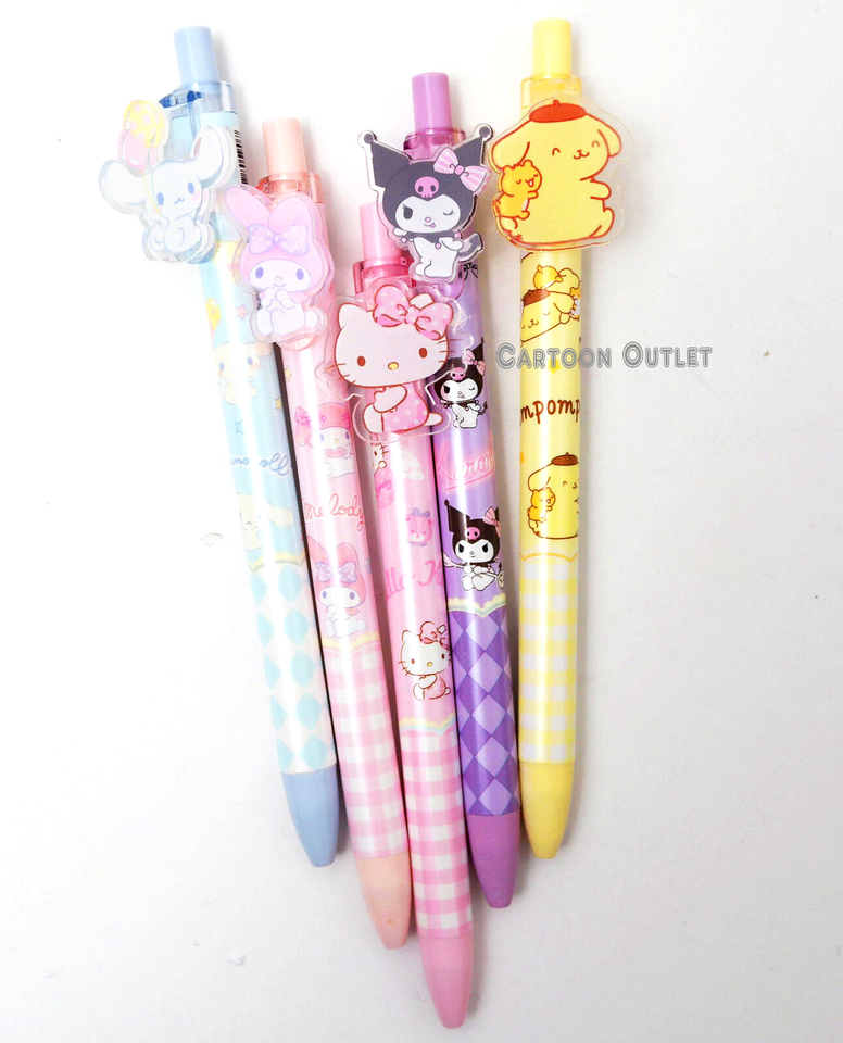 Sanrio Hello Kitty Pen Set 5 pc School Pen Gift Kuromi My Melody ...